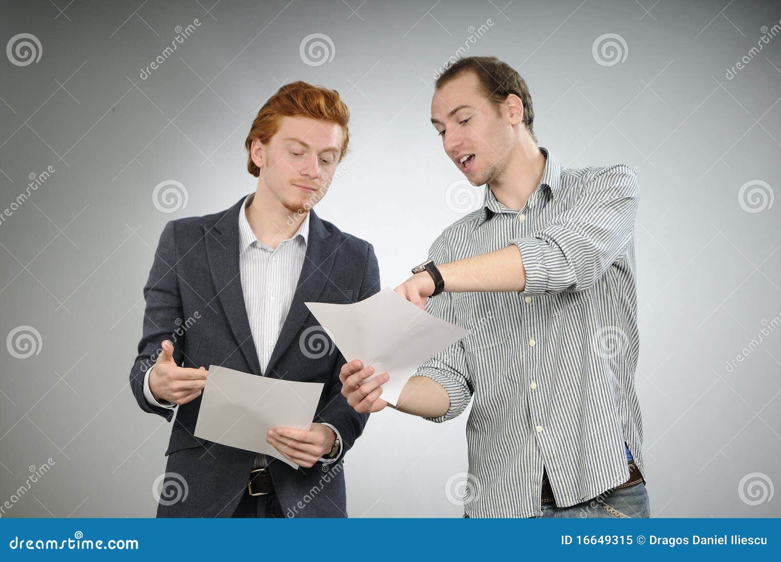 Young Team Explaining Contract Stock Image - Image of showing, nervous ...