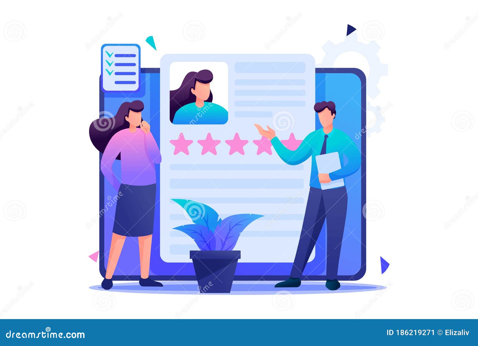 Young Team Looking for Employees Online, Recruitment Concept. Flat 2D ...