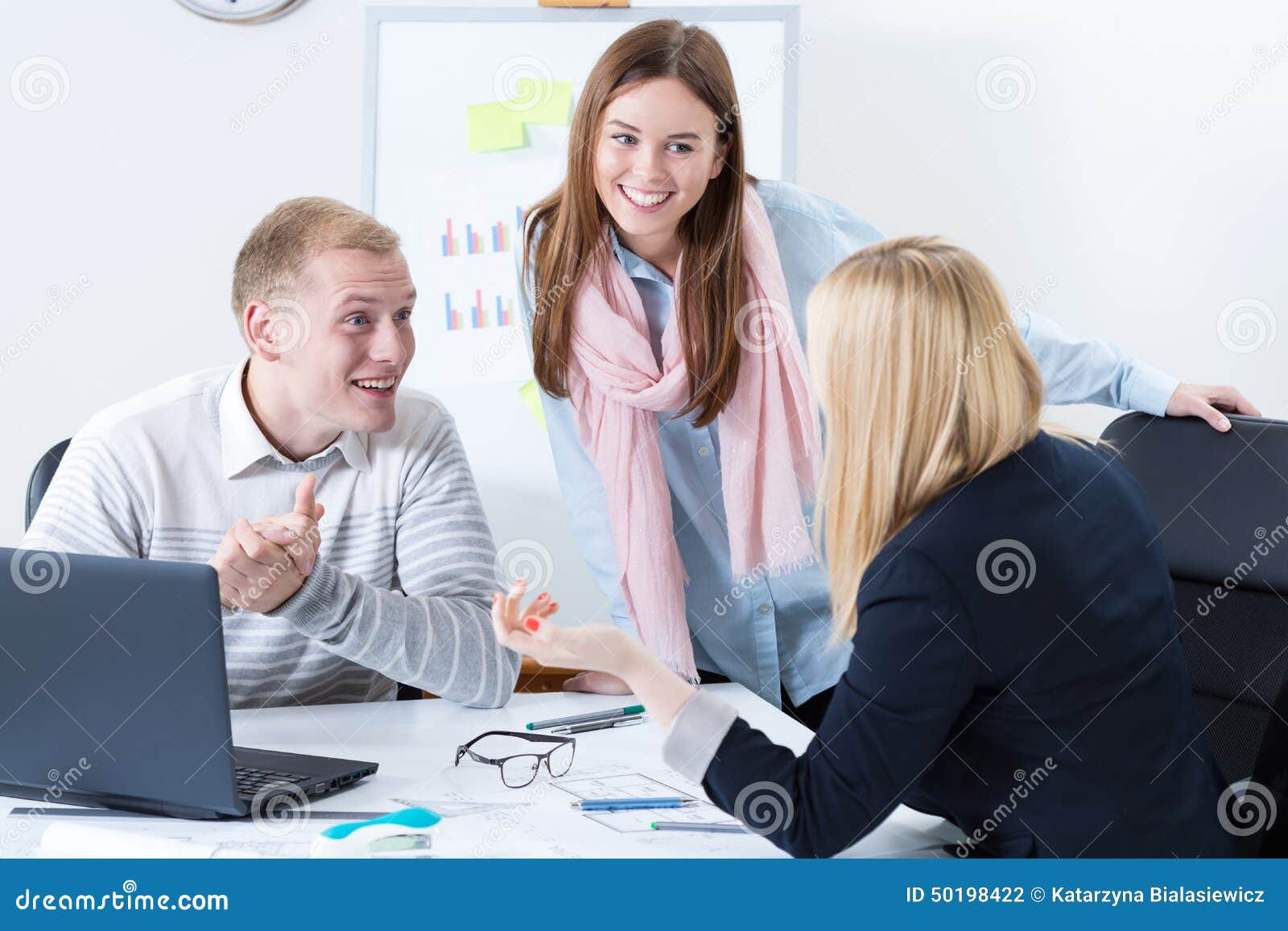 Young Team in Modern Workplace Stock Photo - Image of blueprint ...