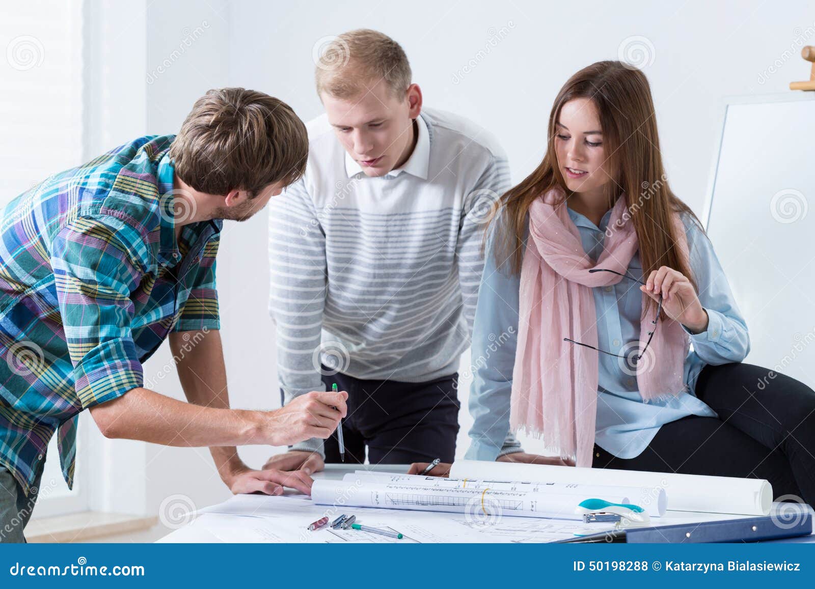 Young Team Talking about Project Stock Photo - Image of office, project ...