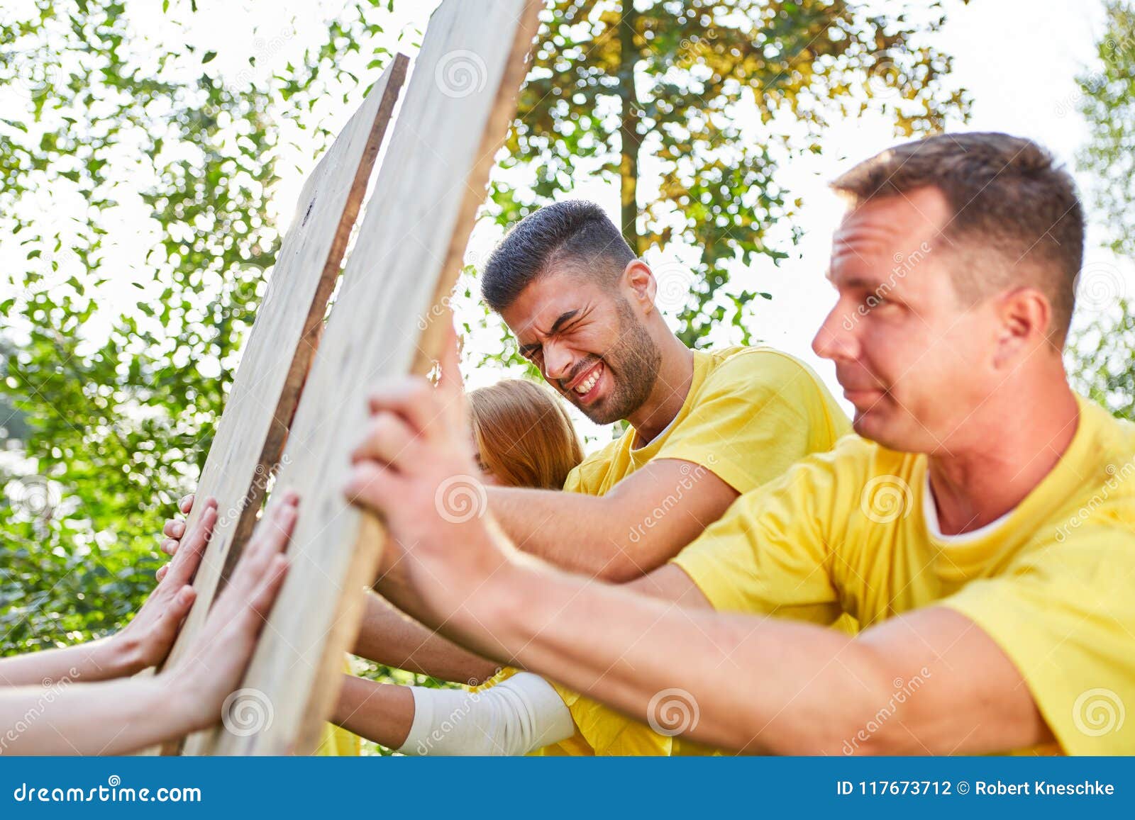 Young Team Trains Confrontation and Strength Stock Photo - Image of ...