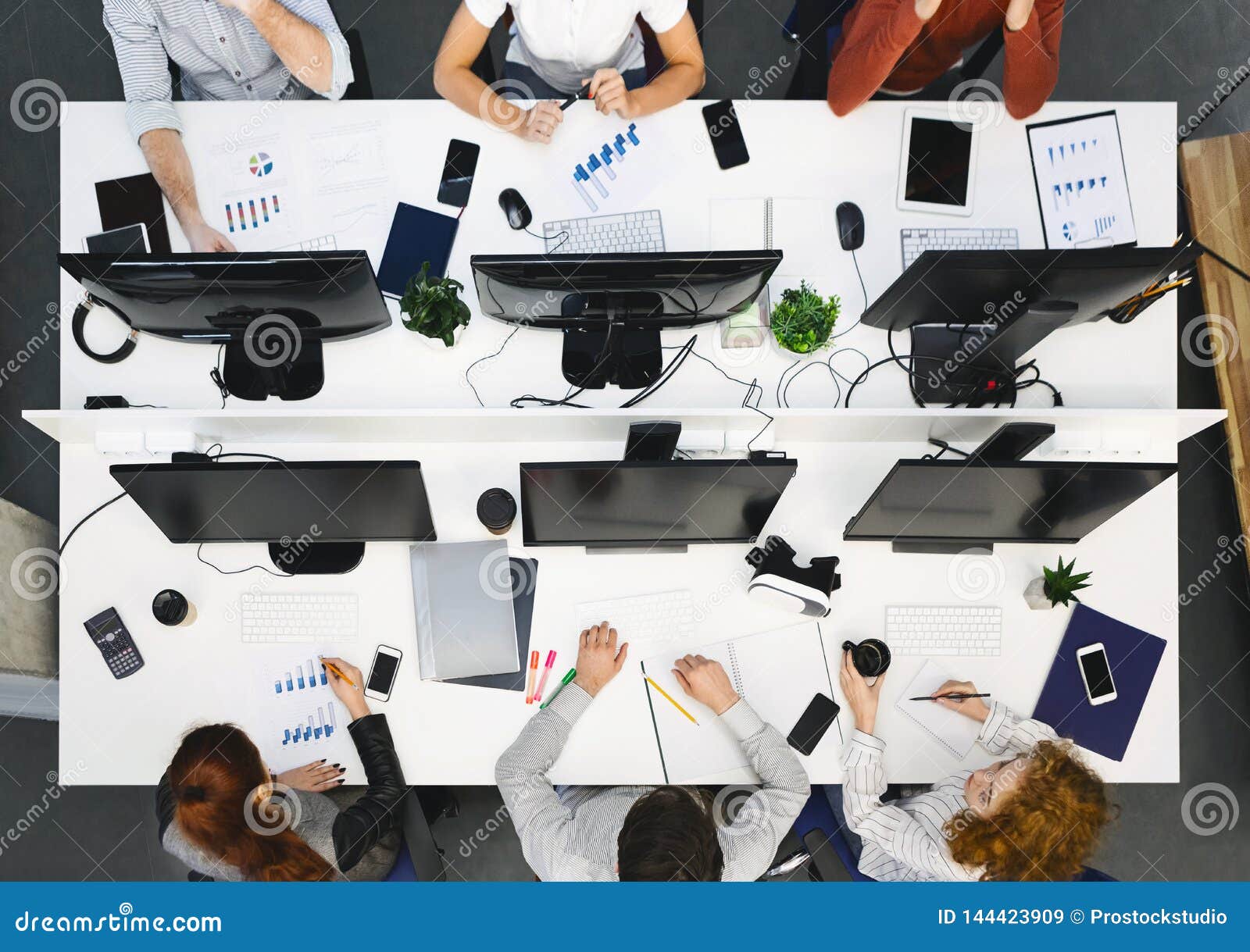 Young Team Working on Computers at Modern Office Stock Image - Image of ...