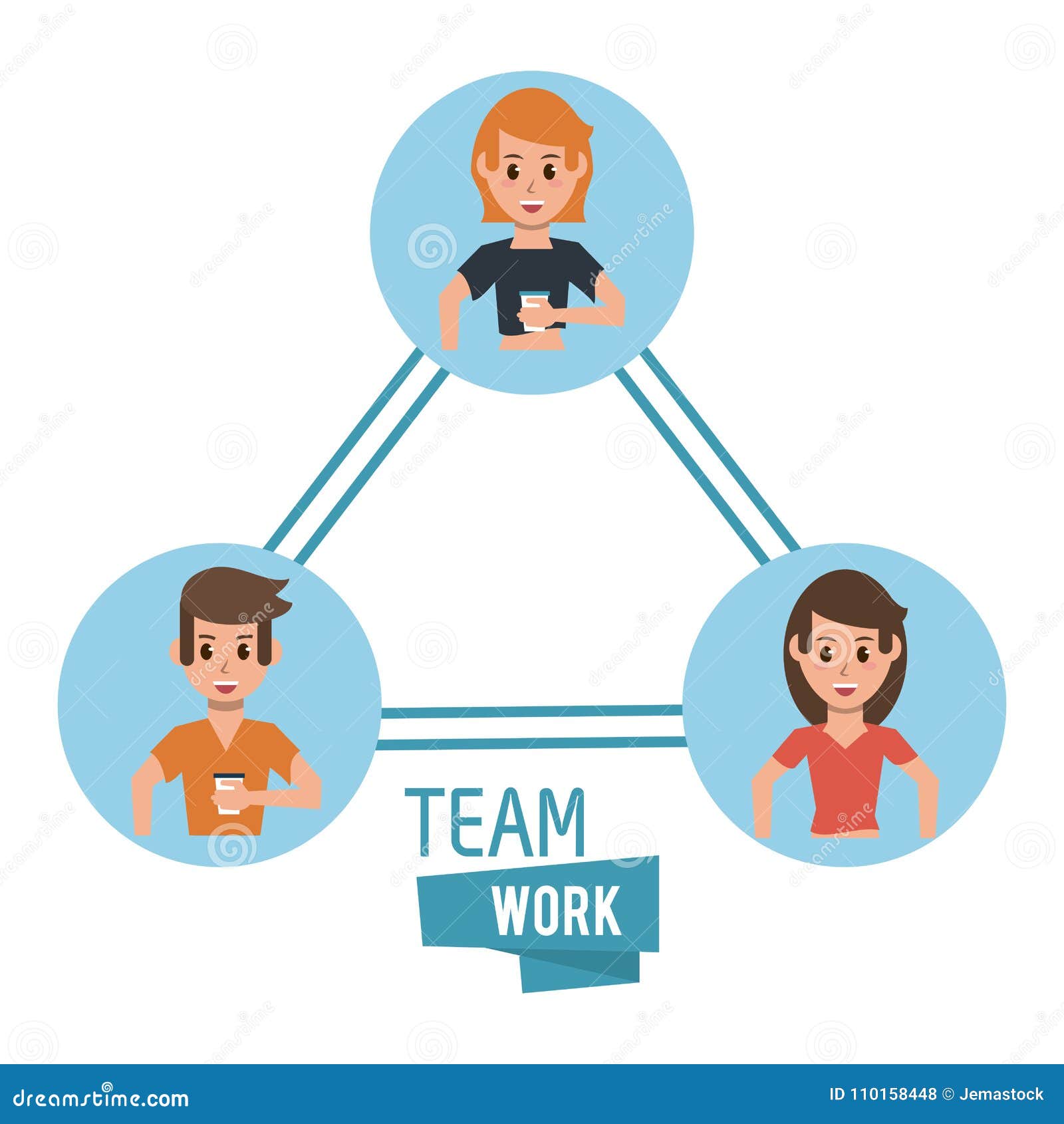 Young teamwork cartoon stock vector. Illustration of human - 110158448
