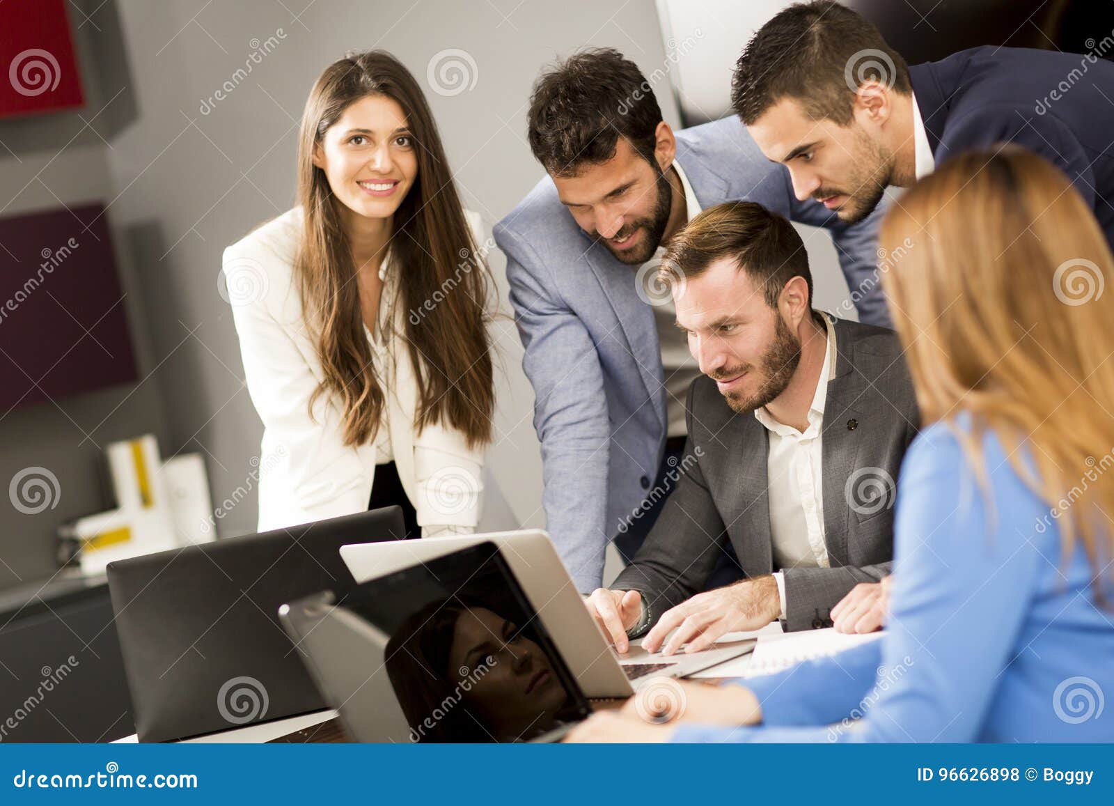 Young Teamwork in the Office Stock Photo - Image of corporate, team ...