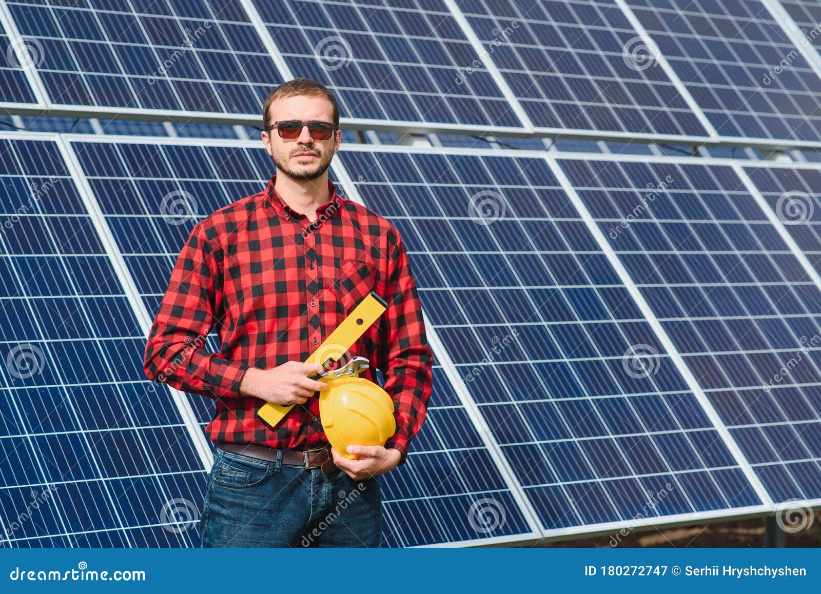 Young Technician Installing Solar Panels on Factory Roof Stock Image ... Young Technician Installing Solar Panels on Factory Roof Stock Image ...