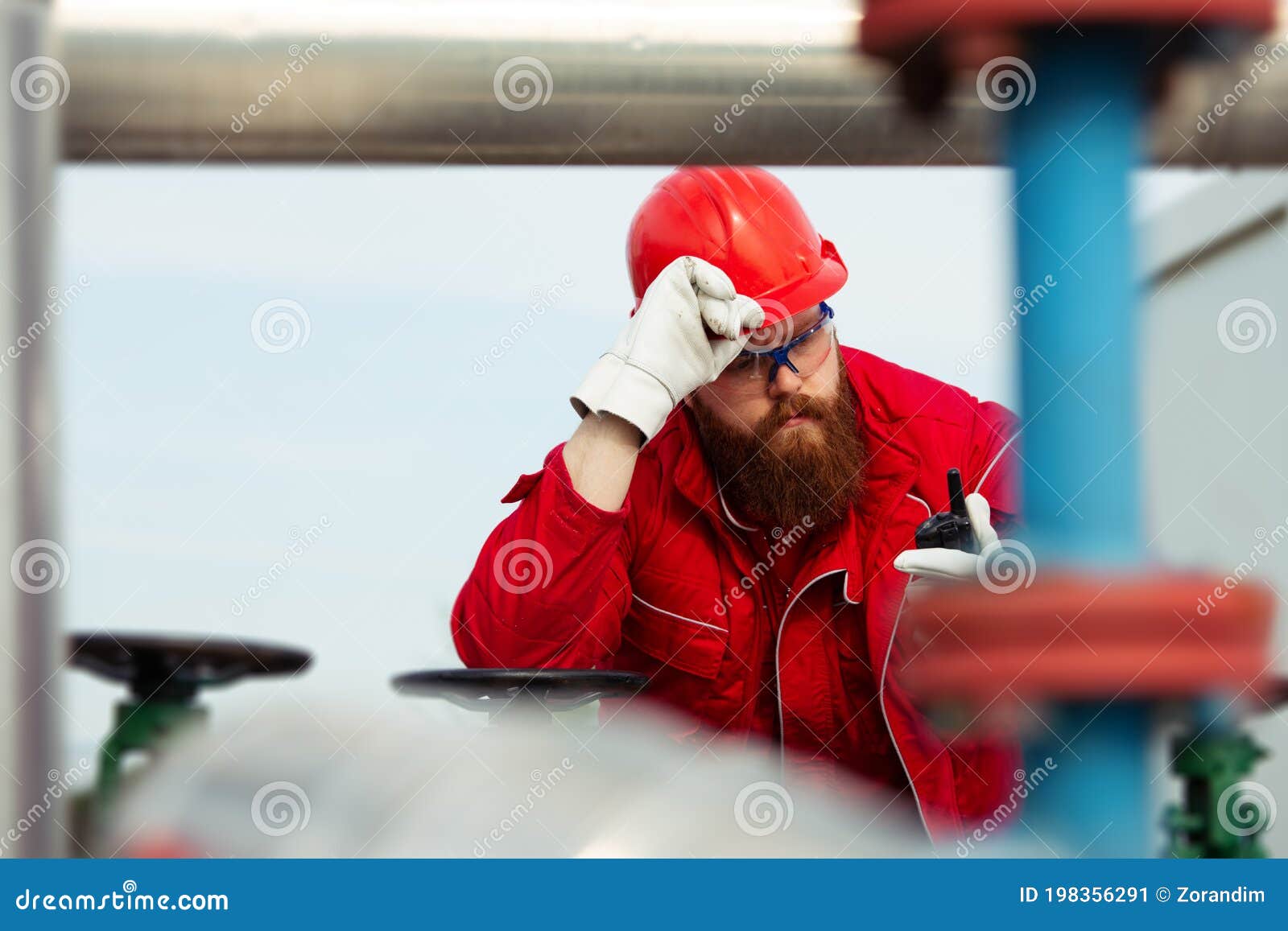 Technician in Oil and Gas Refinery. Worker in Oil Refinery Stock Image ...