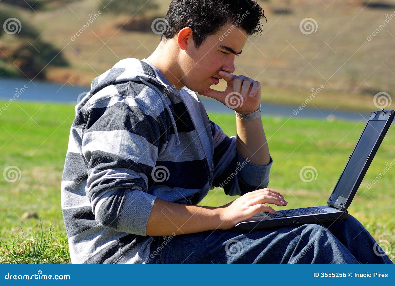 Young teen laptop man stock photo. Image of flavor, student - 3555256