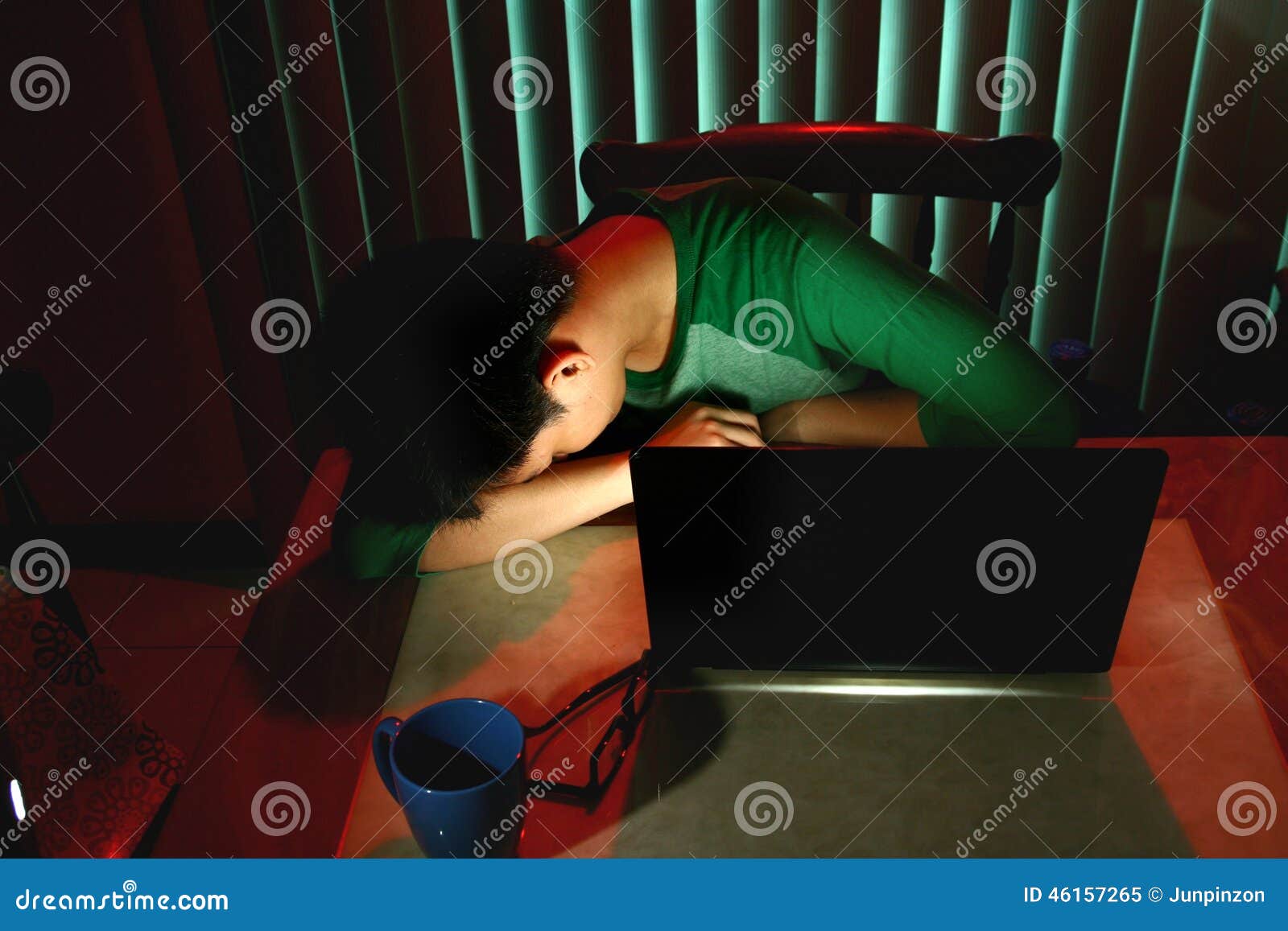 Young Teen Sleeping in Front of a Laptop Computer Stock Image - Image ...