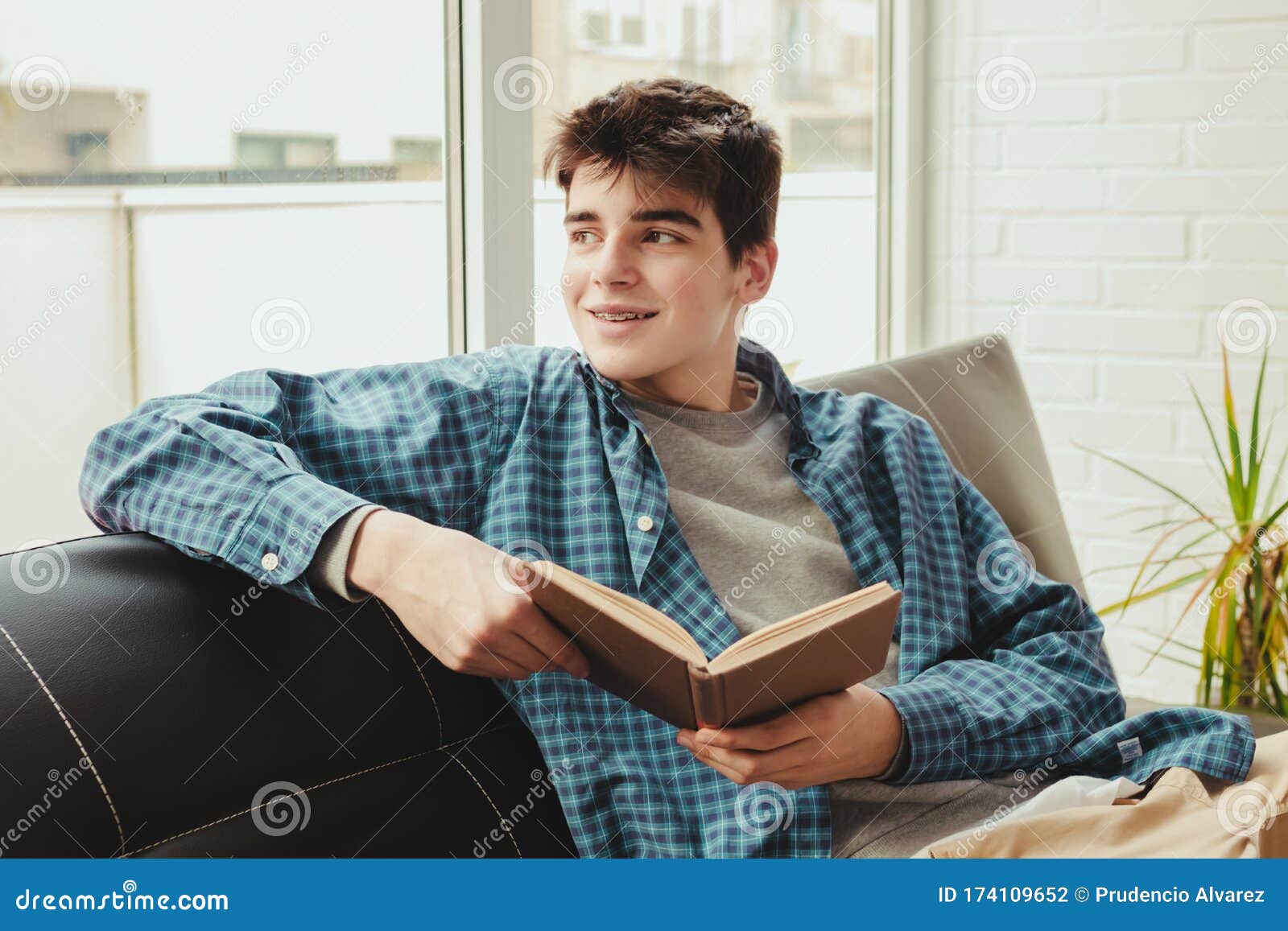 Boy Reading or Studying at Home Stock Photo - Image of opposition ...