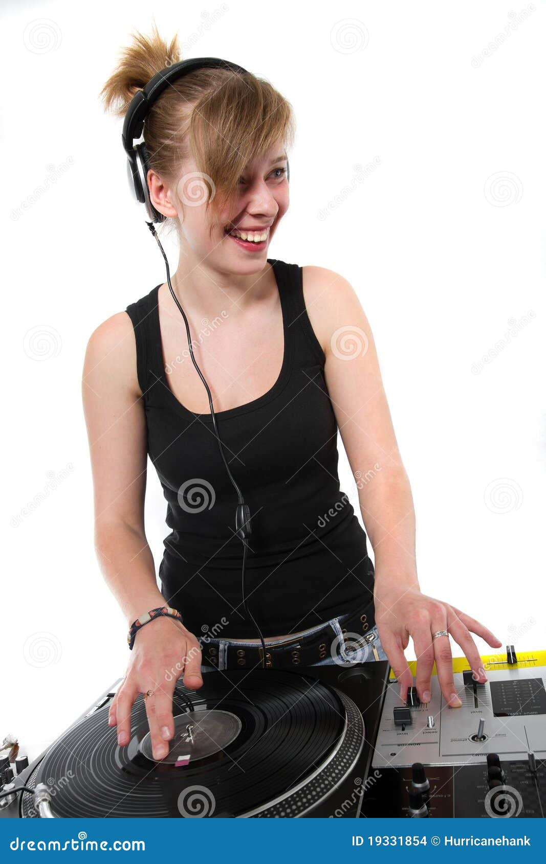 Young Teenage Chick Deejaying Stock Photo - Image of musician ...