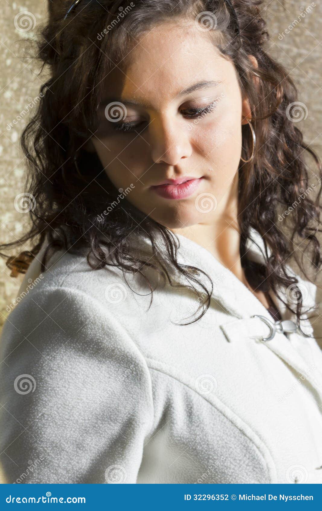 Young Teenage Model Looking Down Stock Photo - Image of dark, outdoors ...