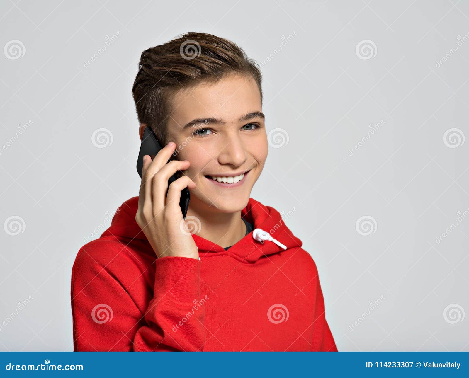 Young Teenager Calling by Mobile Phone Stock Image - Image of cell ...