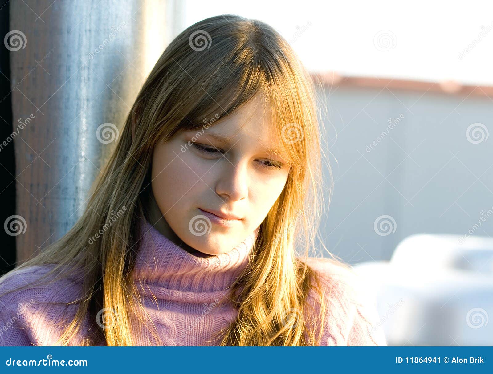 Young Teenager Girl with Thinking Expression Stock Image - Image of ...