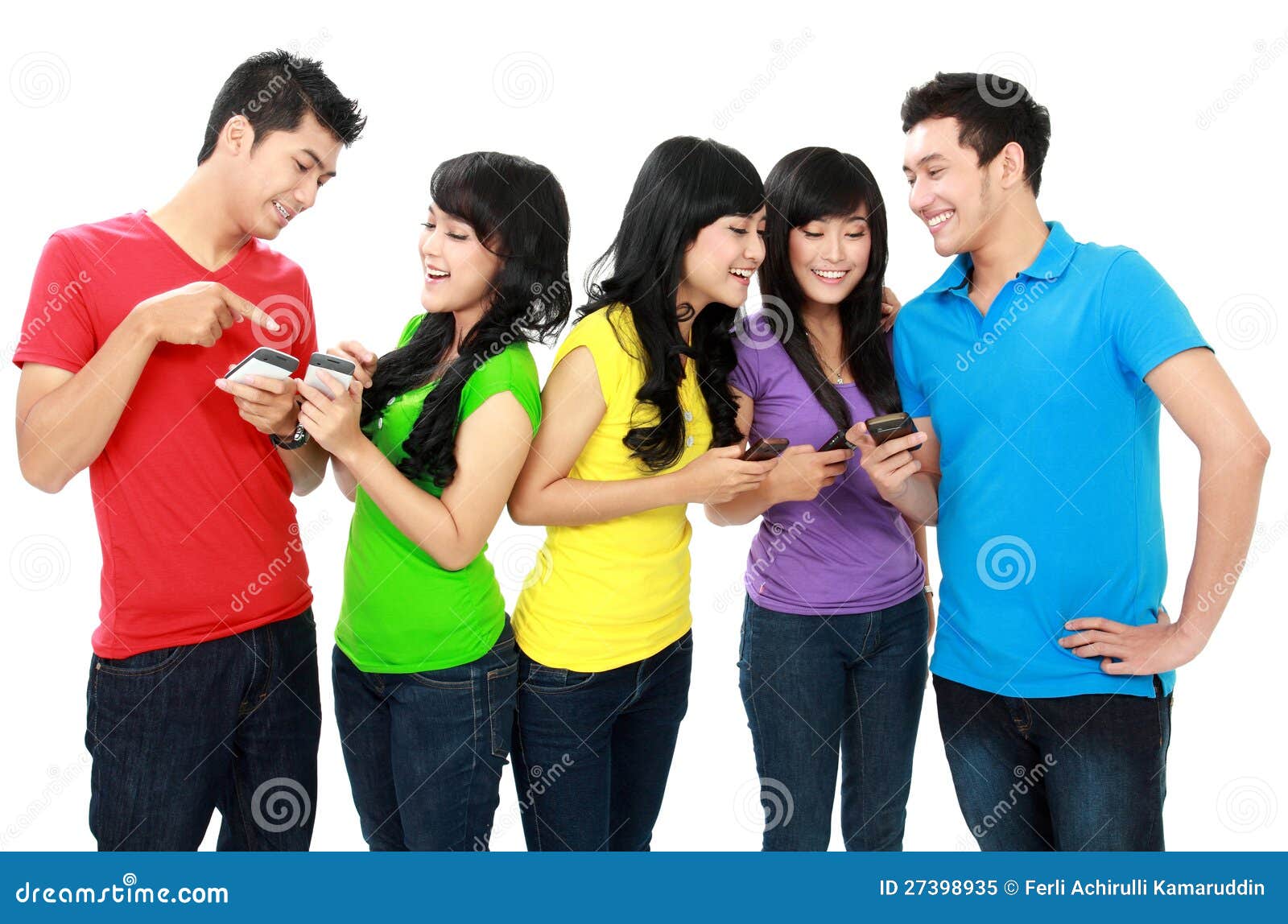 Young Teenager Using Handphone Stock Image - Image of casual, holiday ...