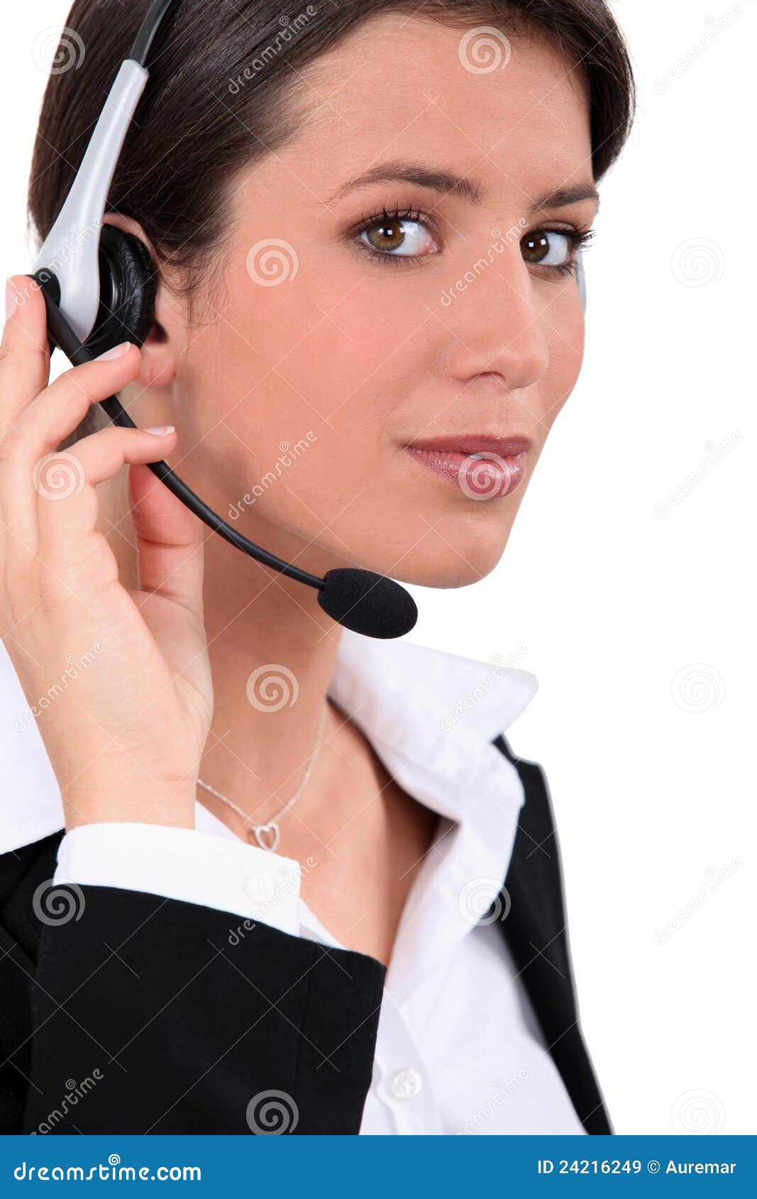 Young telephone operator stock image. Image of attractive - 24216249