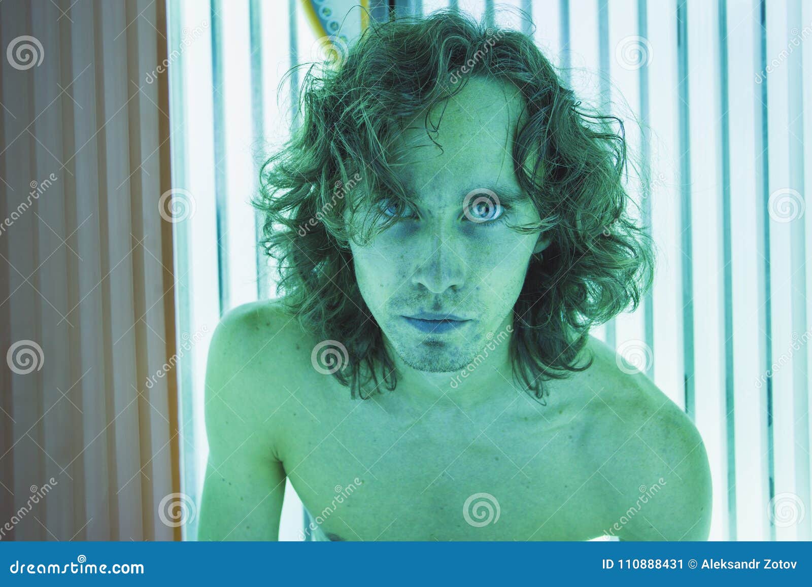 Young Thin Man at Solarium in Beauty Salon Stock Image - Image of ...