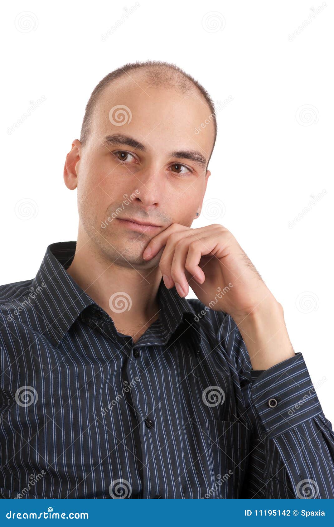 Young thinking man stock photo. Image of face, isolated - 11195142