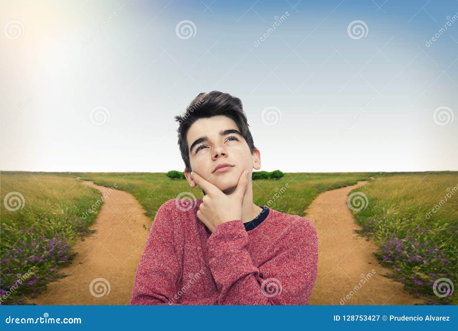 Young Thinking with Options Stock Image - Image of imagination, future ...
