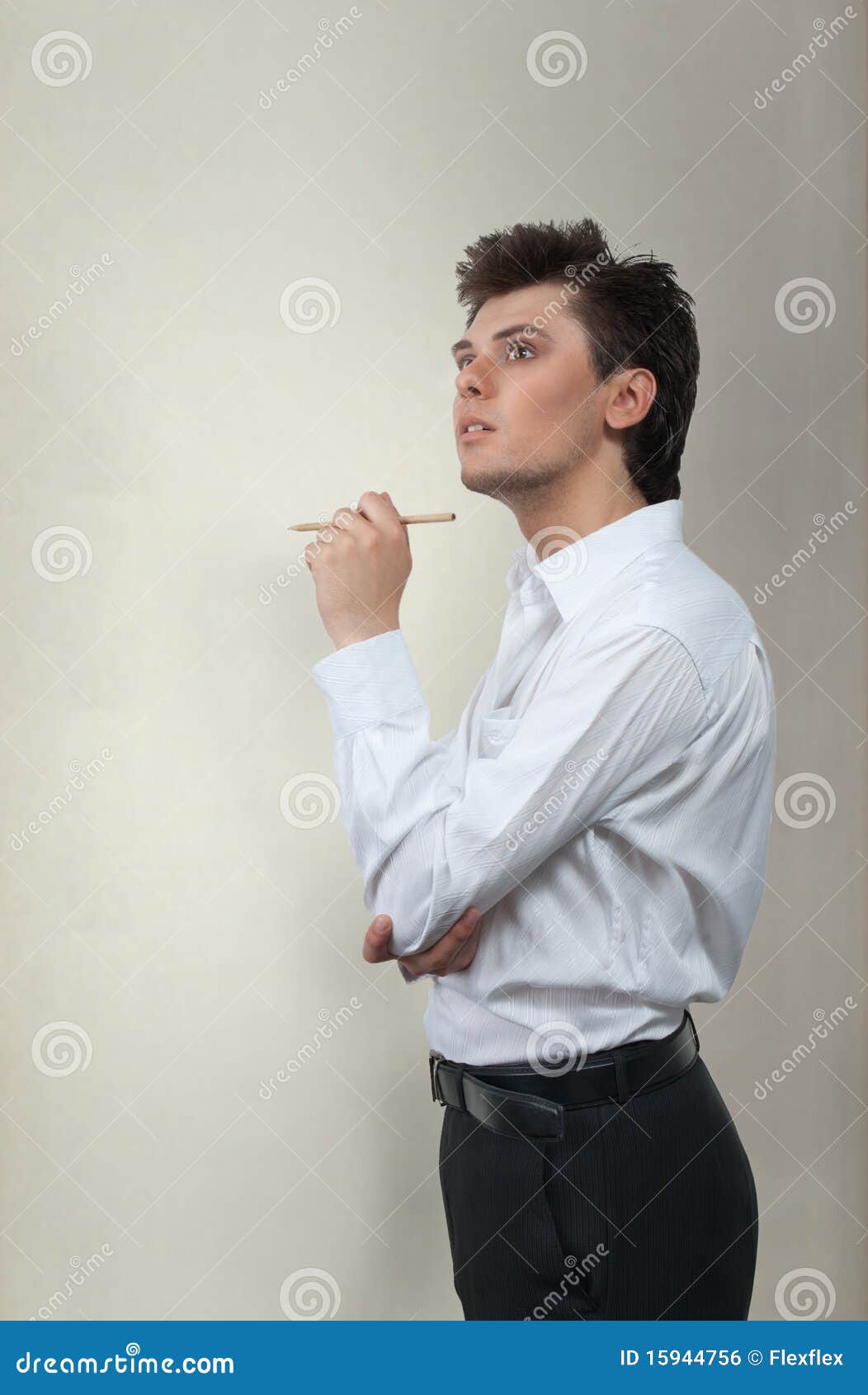 Young Thinking Poet with Pencil Stock Photo - Image of muse, thinking ...