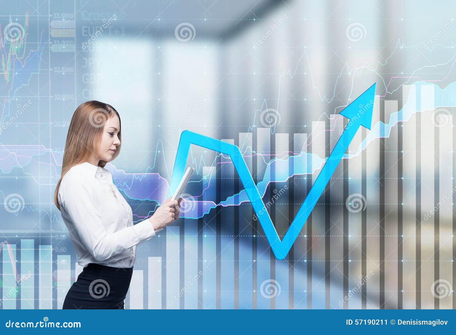 Young Thoughtful Lady is Searching Something in the Internet Using the ...