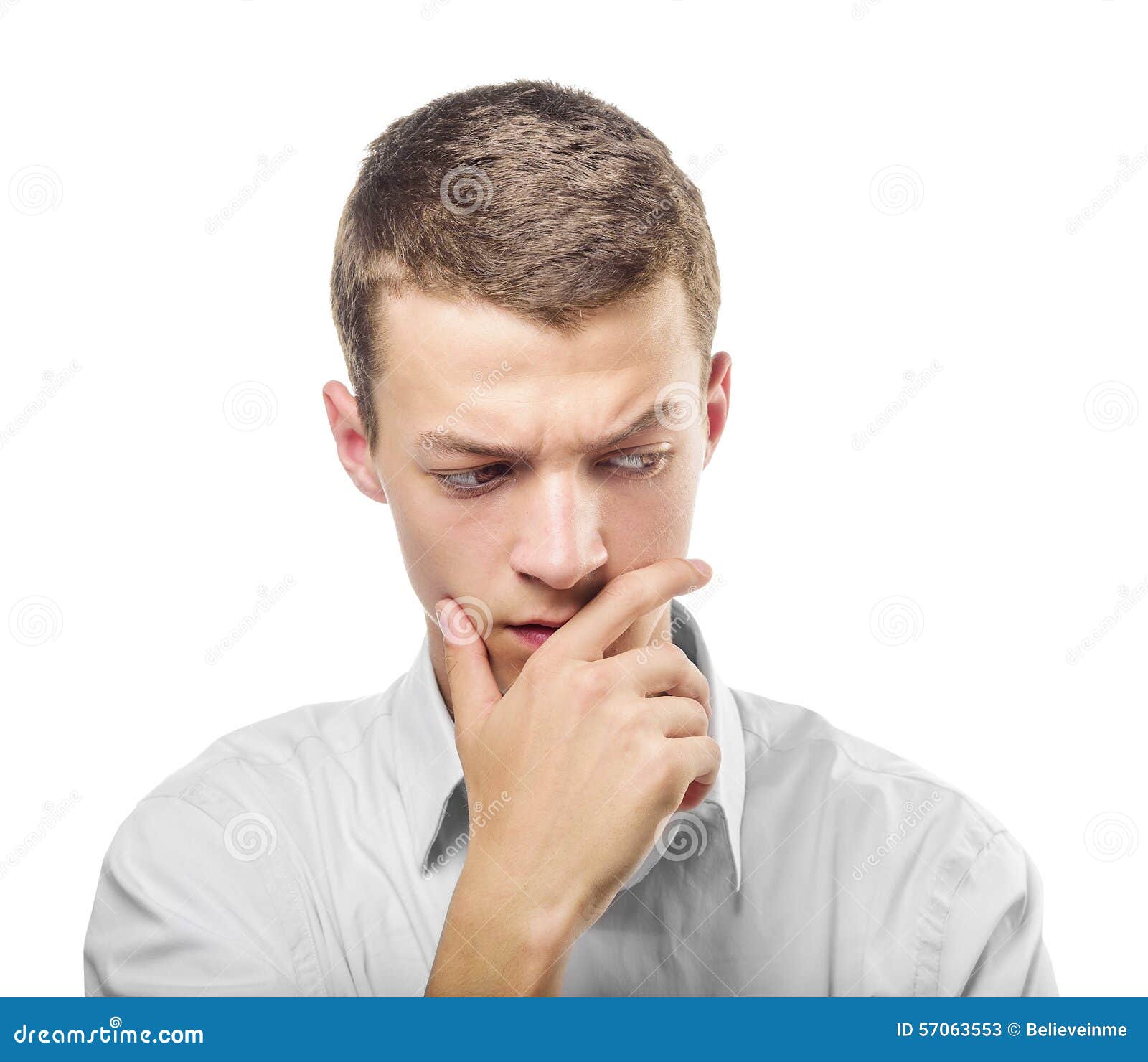 Young thoughtful man stock image. Image of handsome, business - 57063553