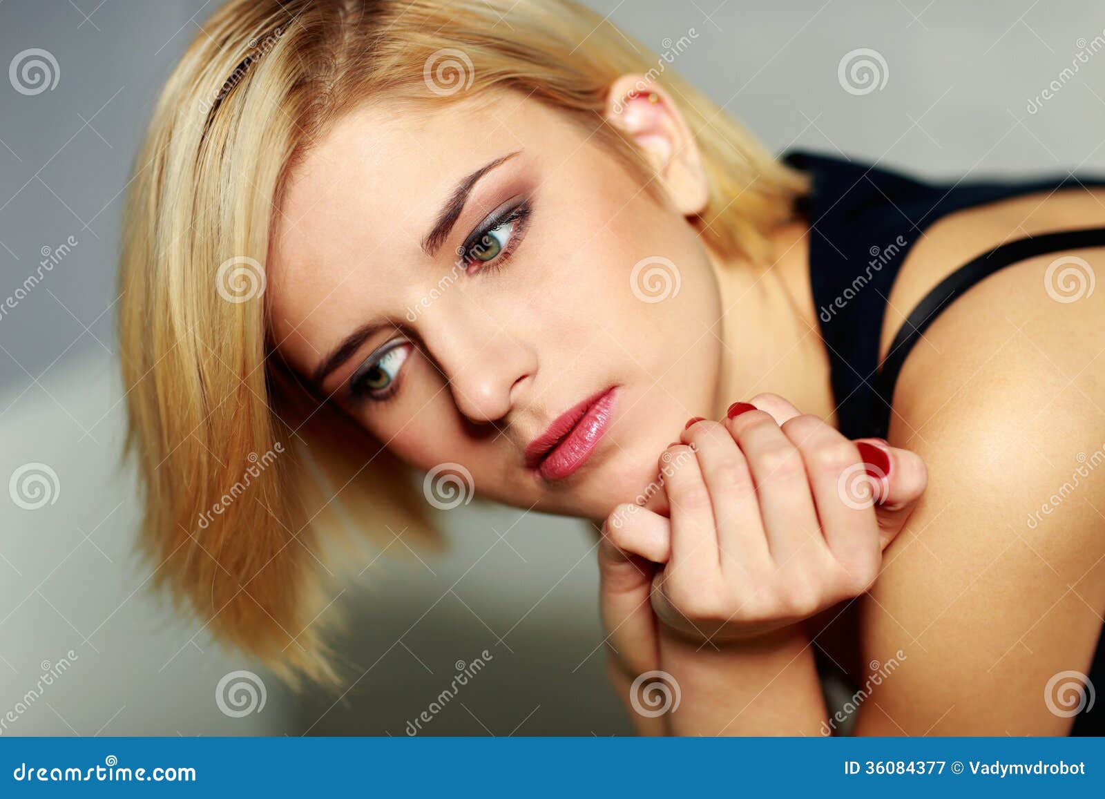 Young Thoughtful Woman Looking Down Stock Image - Image of solitude ... Young Thoughtful Woman Looking Down Stock Image - Image of solitude ...