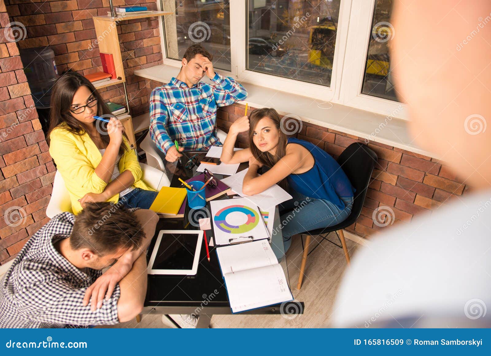 Young Tired Team Getting Task from a Boss Stock Image - Image of ...