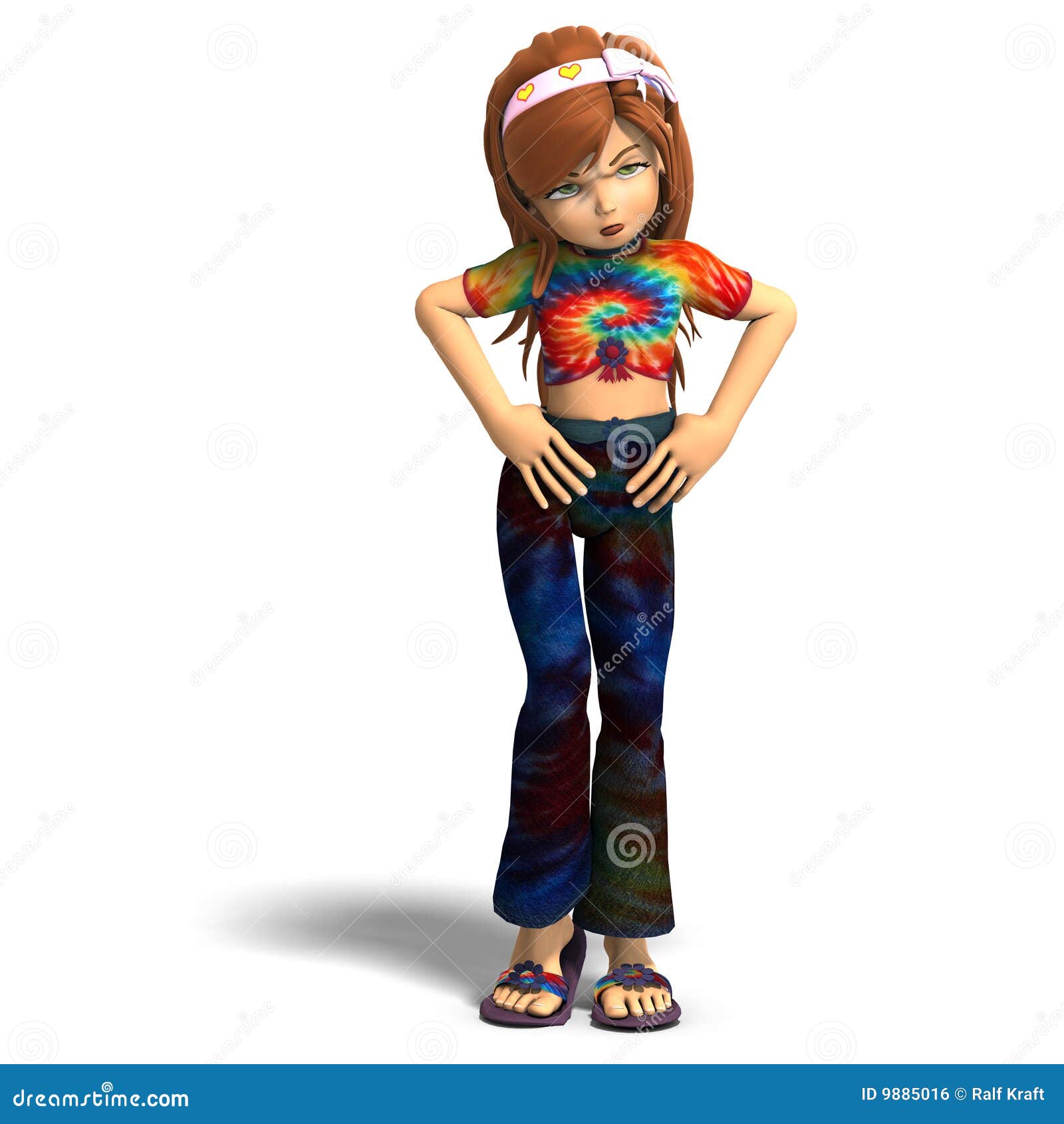 Young Toon Girl Railing with You Stock Illustration - Illustration of ...