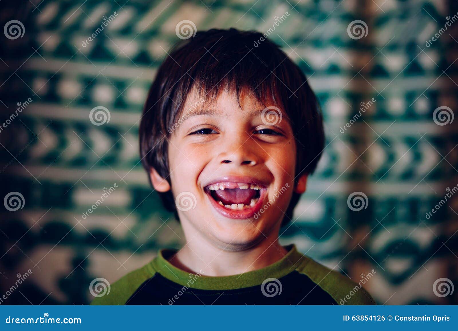Young Toothless Boy Smiling Stock Photo - Image of green, toothless ...
