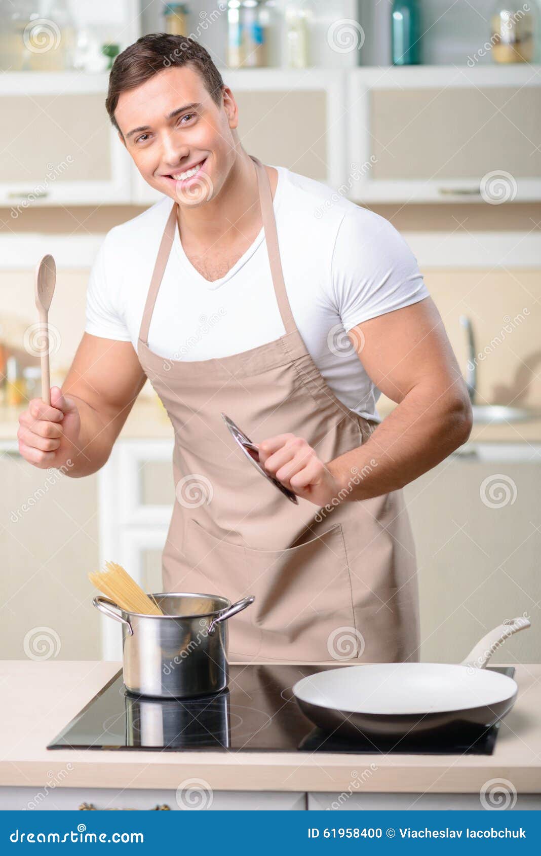 Young Tough-looking Cook is Making Pasta Stock Photo - Image of dietary ...