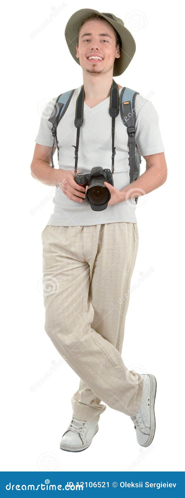 Young tourist with camera stock image. Image of hobbies - 12106521