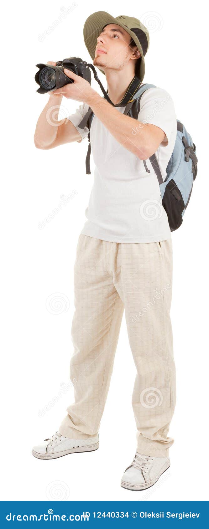 Young tourist with camera stock photo. Image of cheerful - 12440334