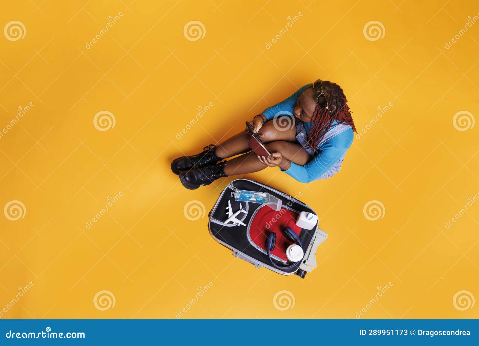 Young Tourist Checking Id Pass Data Stock Image Image Of Check Vacation 289951173