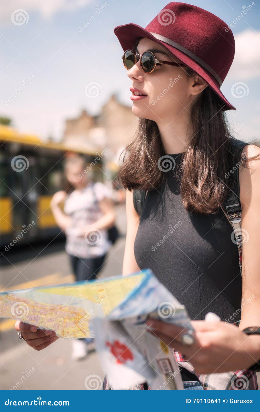 Young Tourist in the City Looking a Map Stock Image - Image of ...