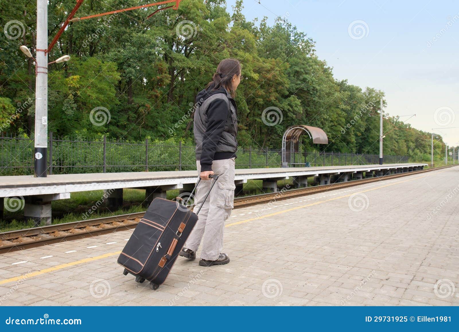 Tourist pulling bag stock image. Image of outdoors, fall - 29731925