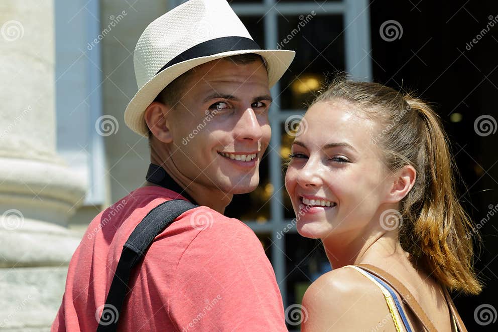 Young Tourist Smiling Posing Stock Photo - Image of stylish, lady ...