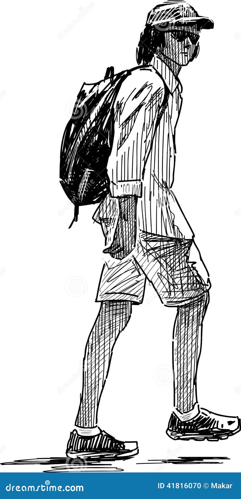 Young tourist stock vector. Illustration of drawing, tourist - 41816070