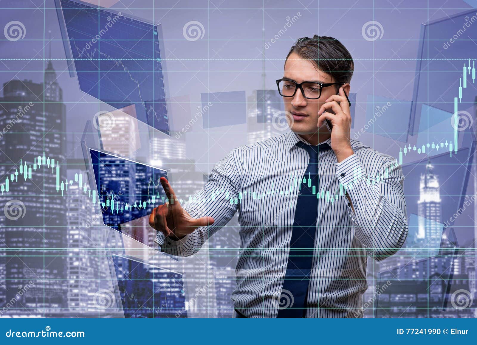The Young Trader Talking on the Phone Stock Photo - Image of business ...