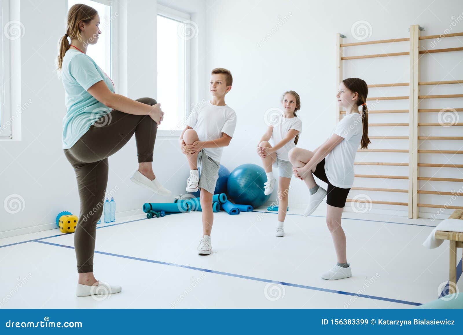 Warm Up before Sport Classes Stock Image - Image of pupils, coeducation ...