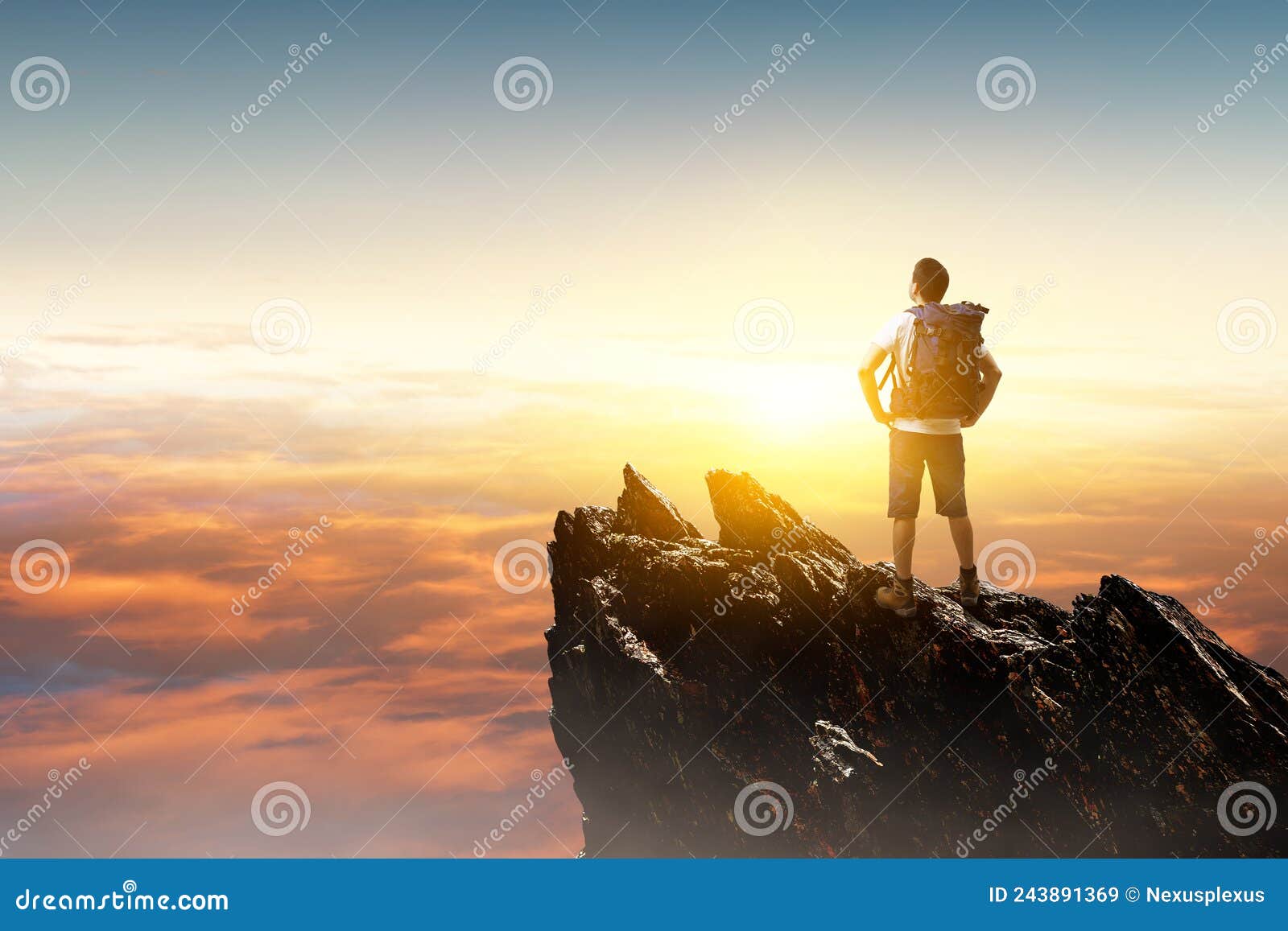 Young Traveler Exploring the World Concept . Mixed Media Stock Image ...