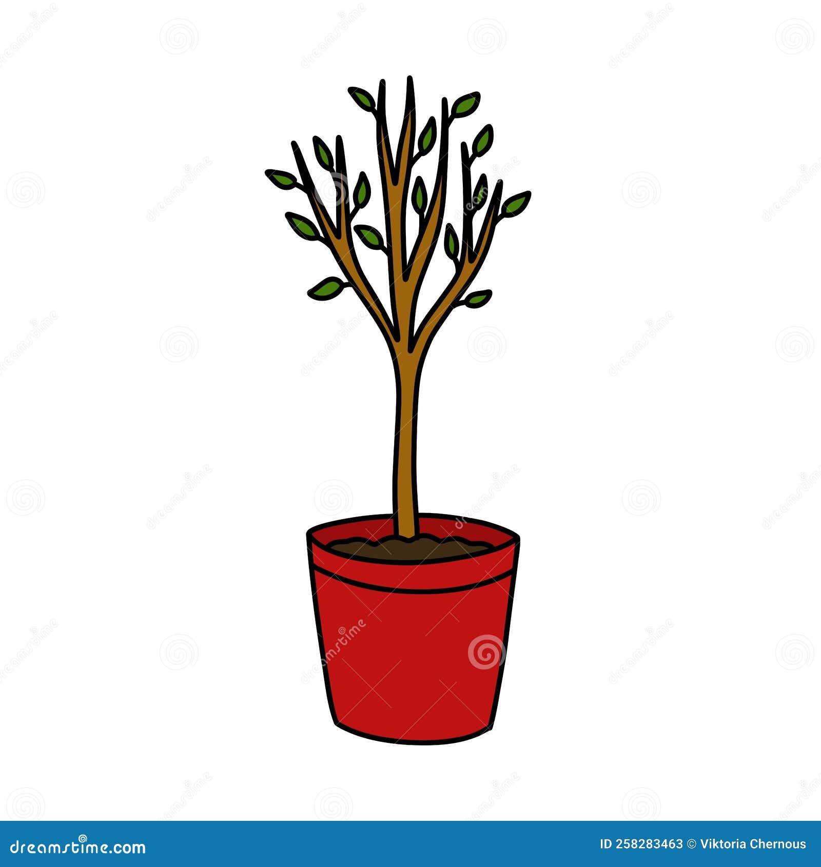 Young Tree Doodle Icon, Vector Color Line Illustration Stock Vector ...