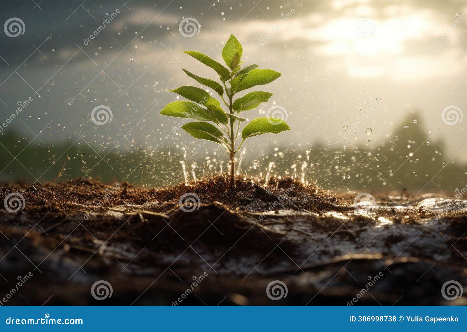 A Young Tree Growing and Dropping Seeds on Soil, Stock Photo - Image of ...