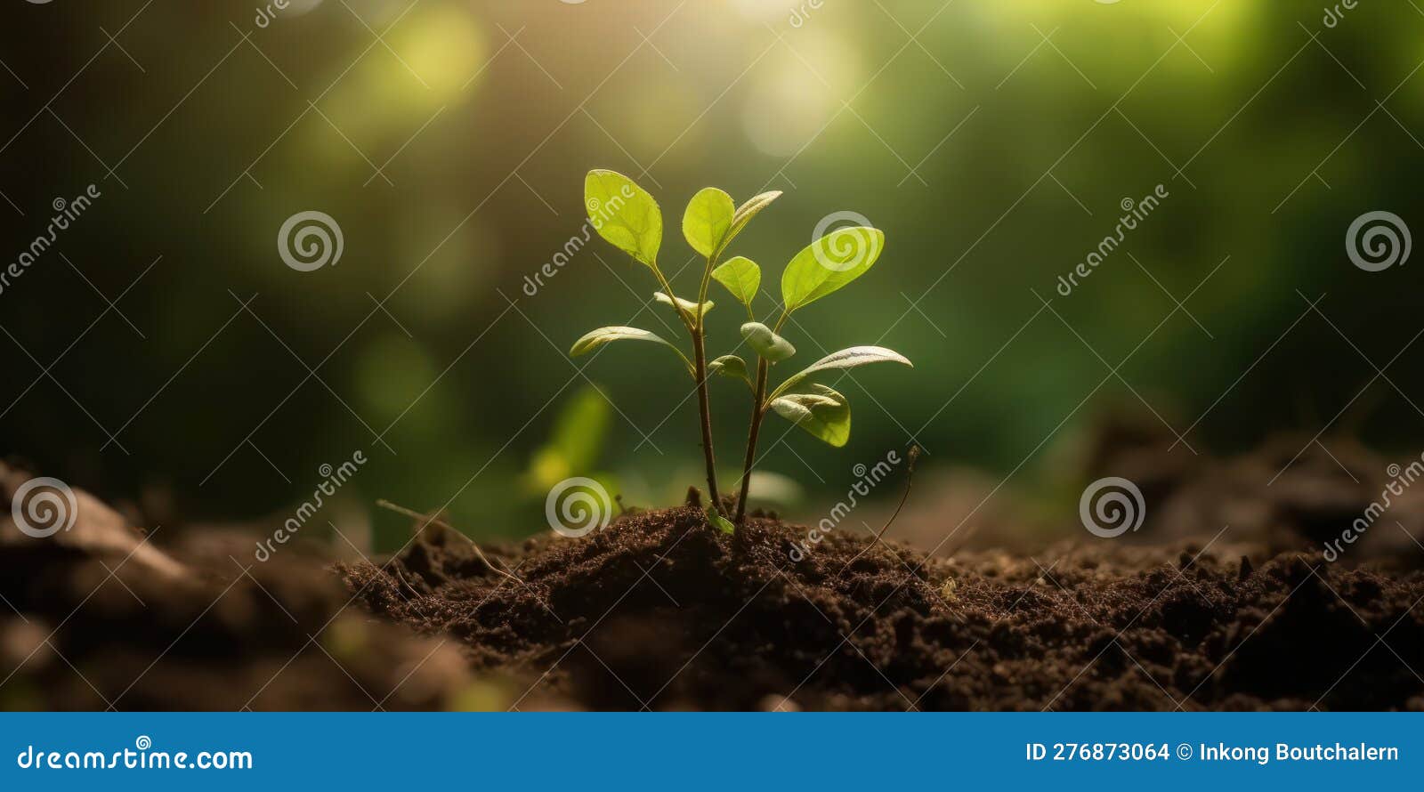 Young Tree Plant Growth Background. World Environment Day and Earth Day ...