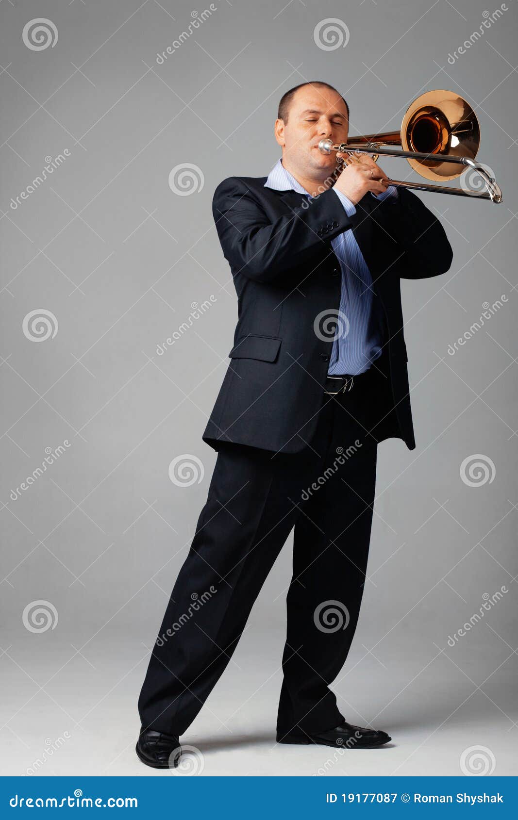 Young Trombone Player stock image. Image of playing, jazz - 19177087
