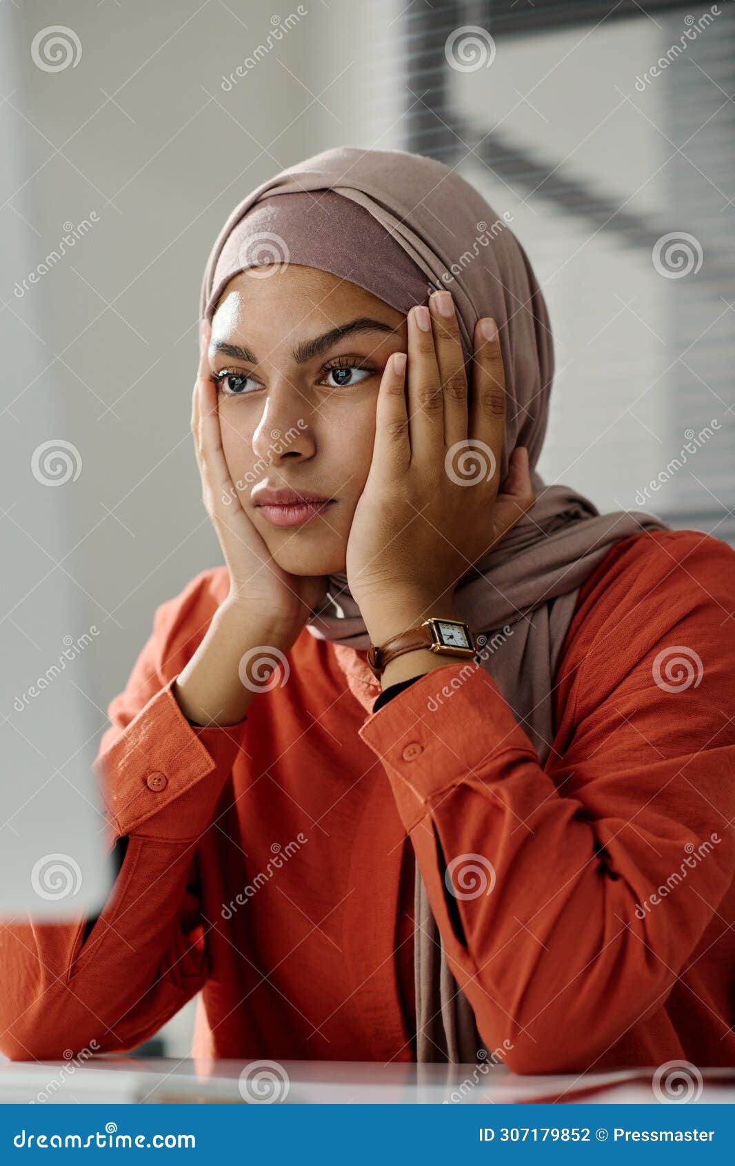 Young Troubled Female Office Manager Stock Photo - Image of economist ...