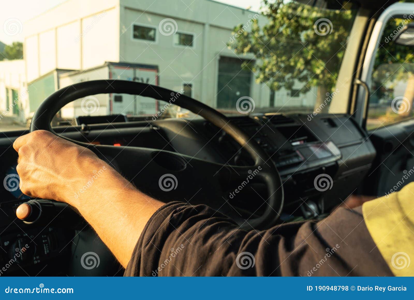 Young Truck Driver Driving at Work Stock Photo - Image of cantabria ...