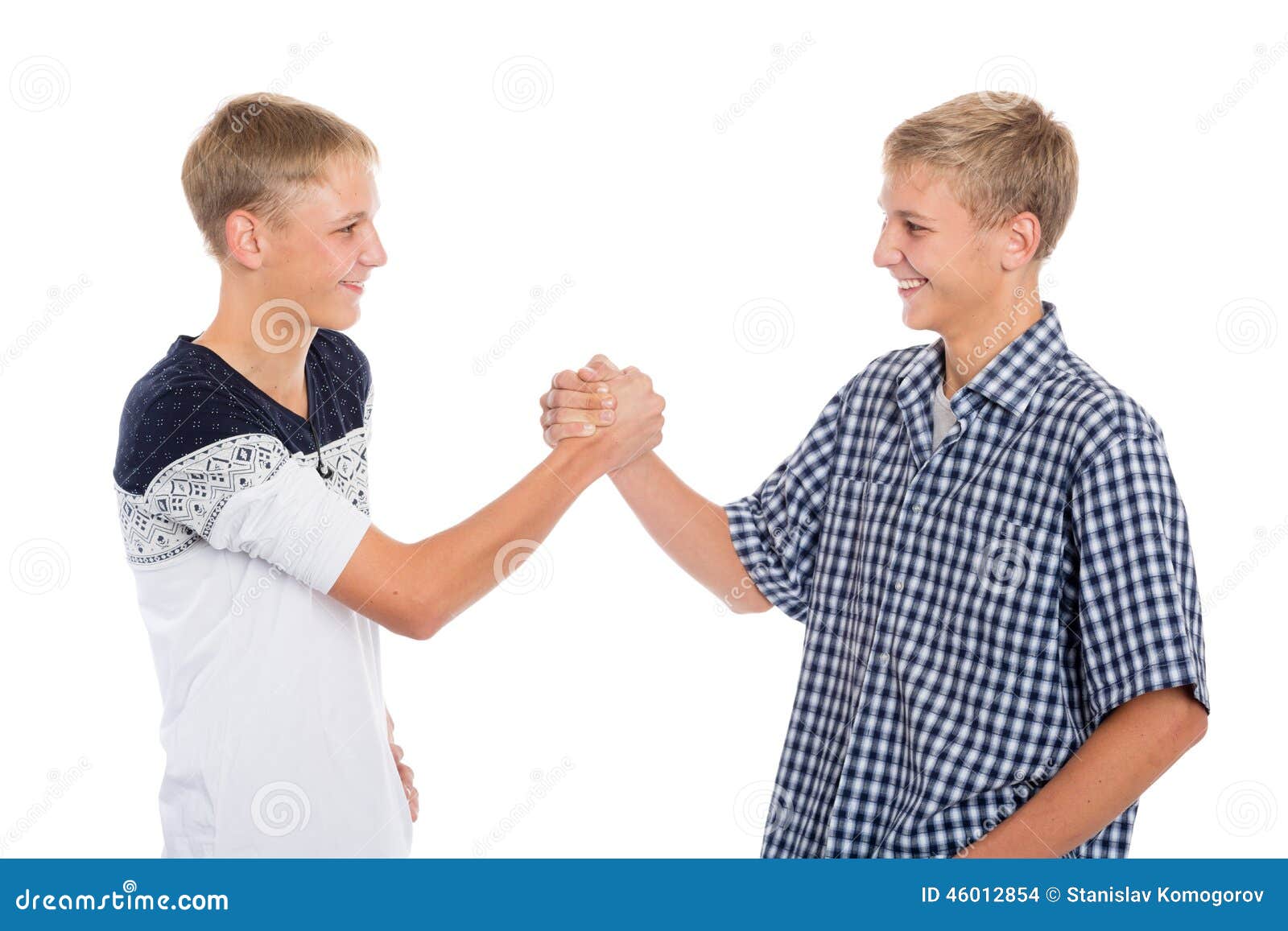 Young Twin Brothers Shake Hands Stock Photo - Image of lifestyle, male ...