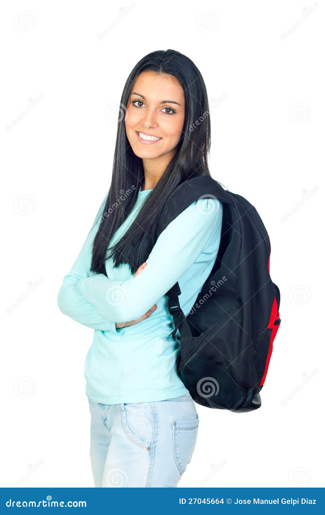 Young University Student with a Bagpack Stock Photo - Image of high ...