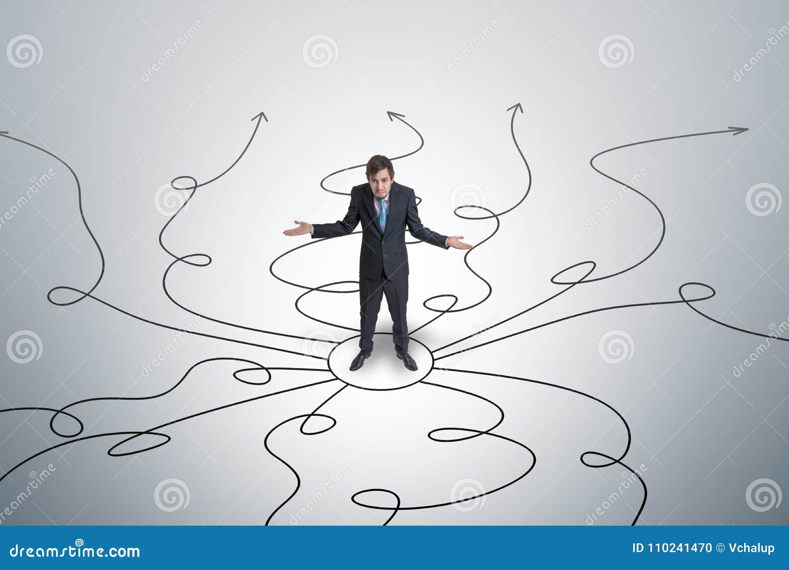 Young Unsure Man is Making Decision. Strategy and Choice Concept Stock ...