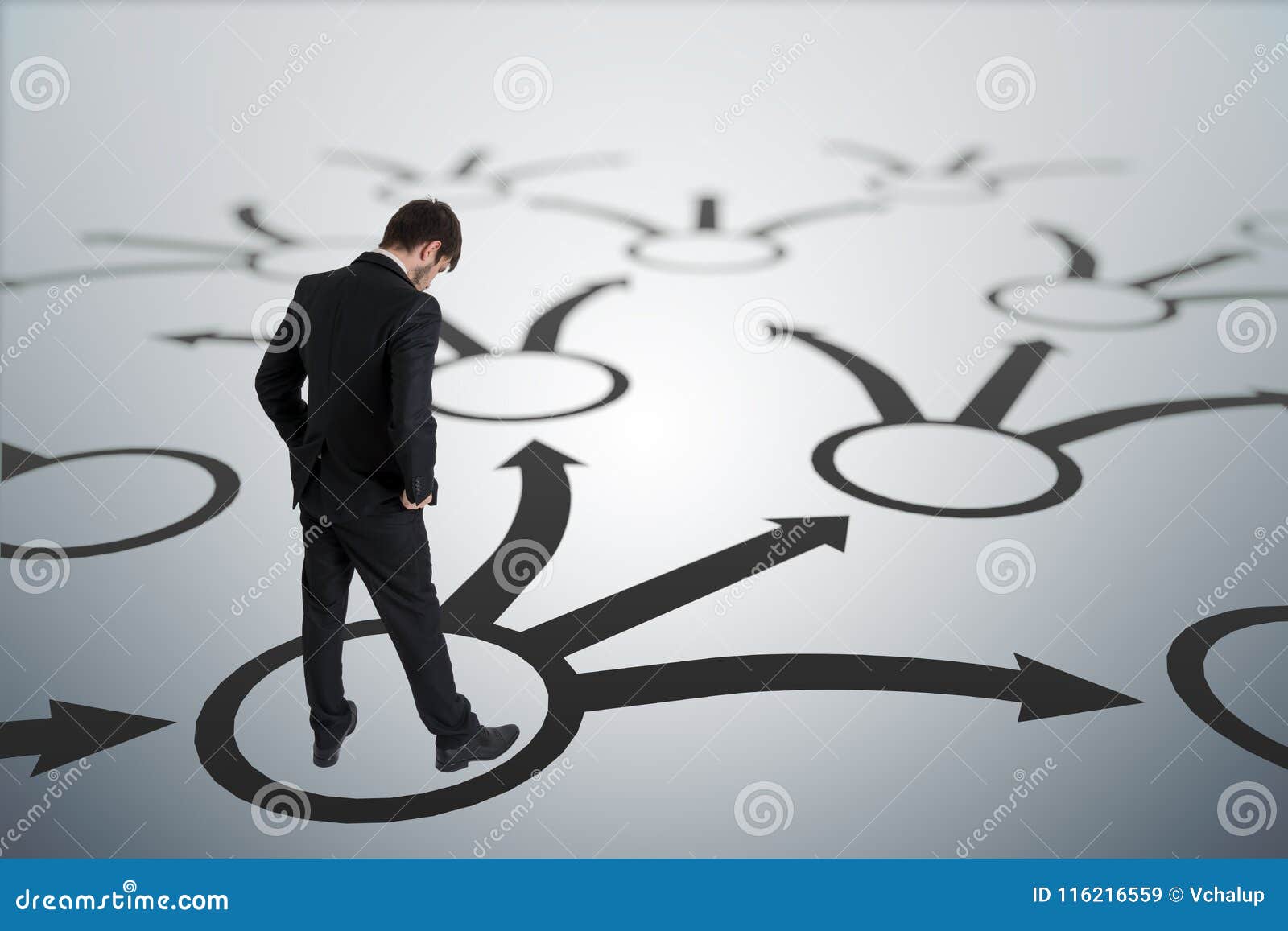 Young Unsure Man is Making Decision. Strategy and Choice Concept Stock ...